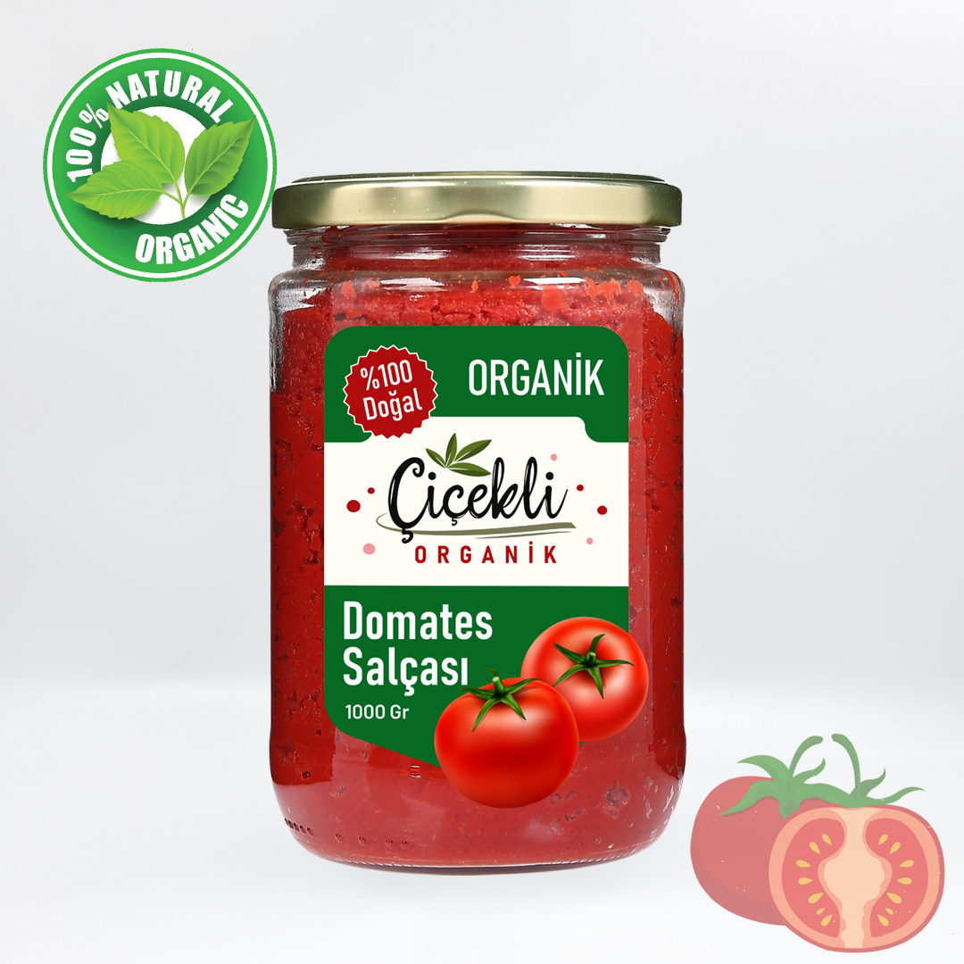 Ev Yapımı Organik Domates Salçası 1000 Gr - Çiçekli Organik Tarım